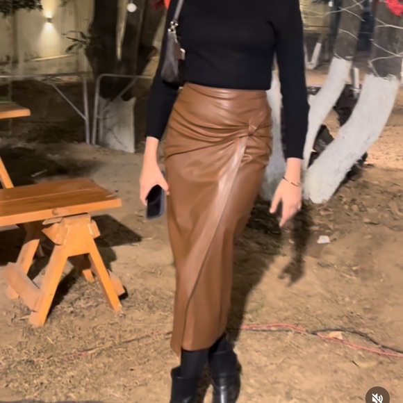 Zara | Skirts | Zara Faux Leather Pareo Knot Skirt | Poshmark